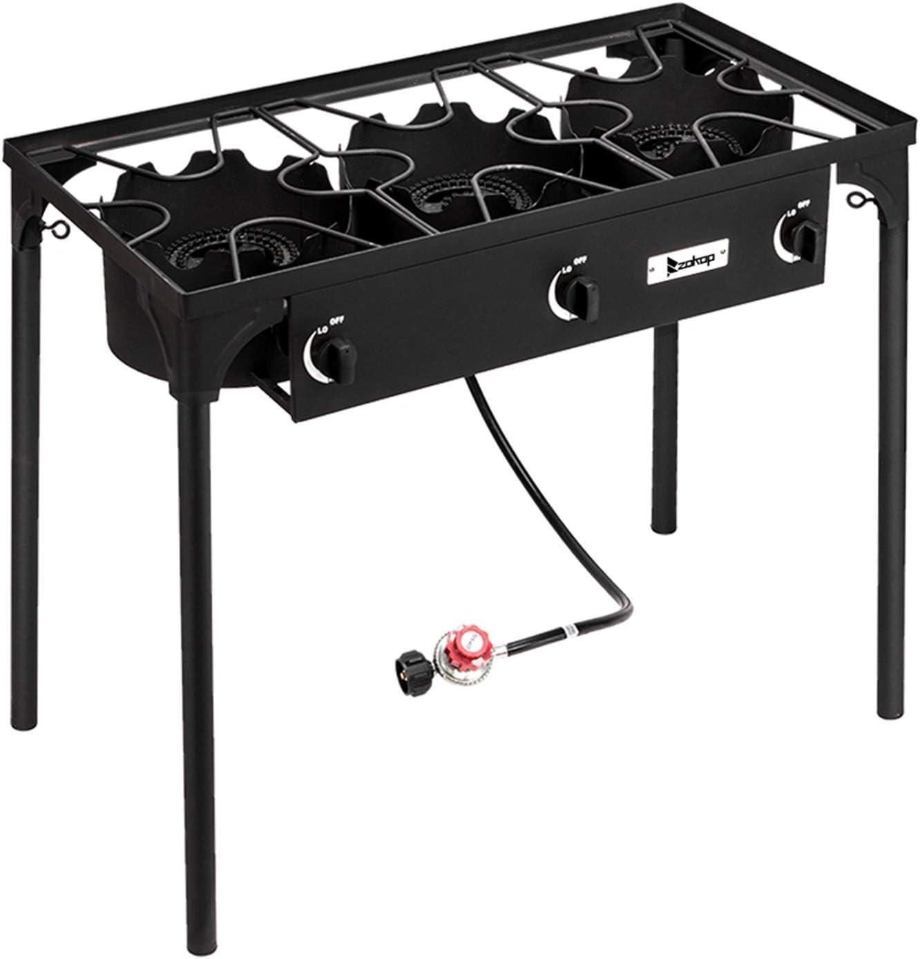 Discover Outdoor Cooking Bliss: Our Mega-Powered Triple Burner!